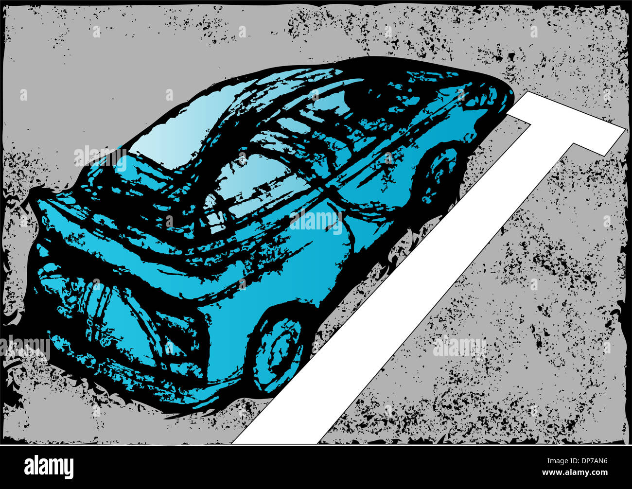 abstract blue car parked Stock Photo - Alamy