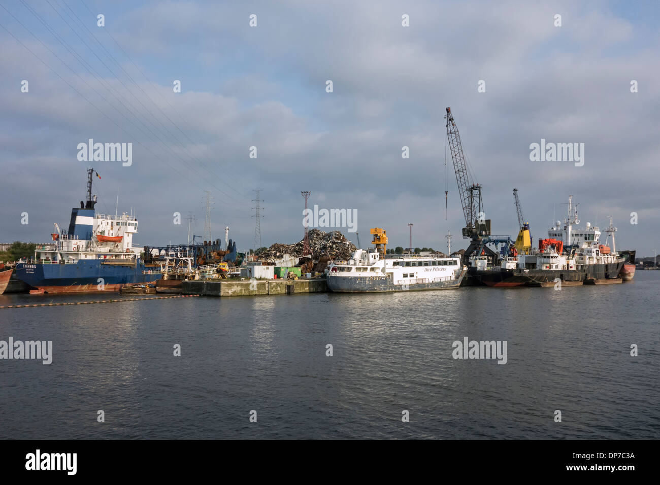 Old ships being dismantled to recycle scrap metal at Van Heyghen ...