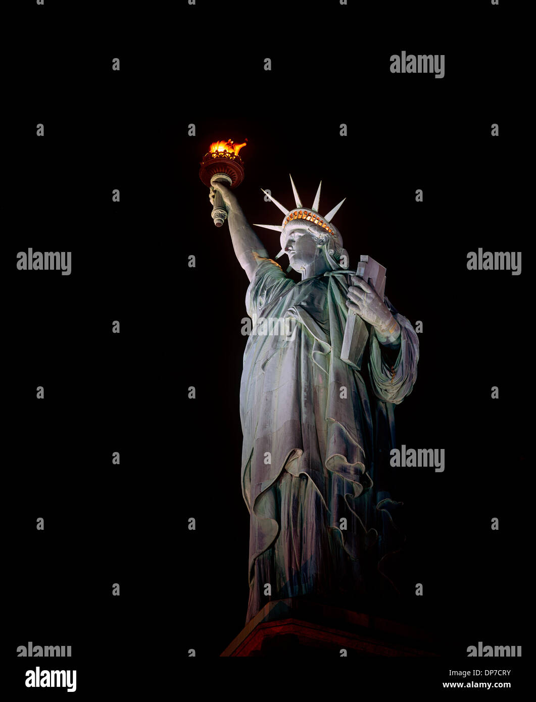 Statue of Liberty at night, New York, USA Stock Photo - Alamy