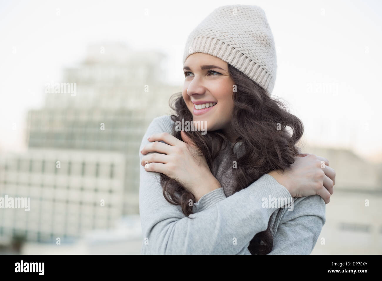 Smiling pretty young brunette hi-res stock photography and images - Alamy