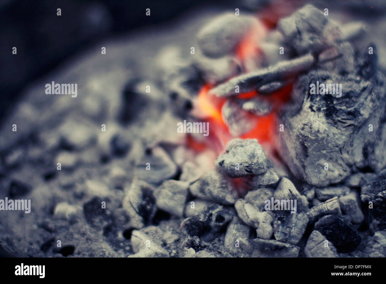 Red hot coals in open fire Stock Photo - Alamy