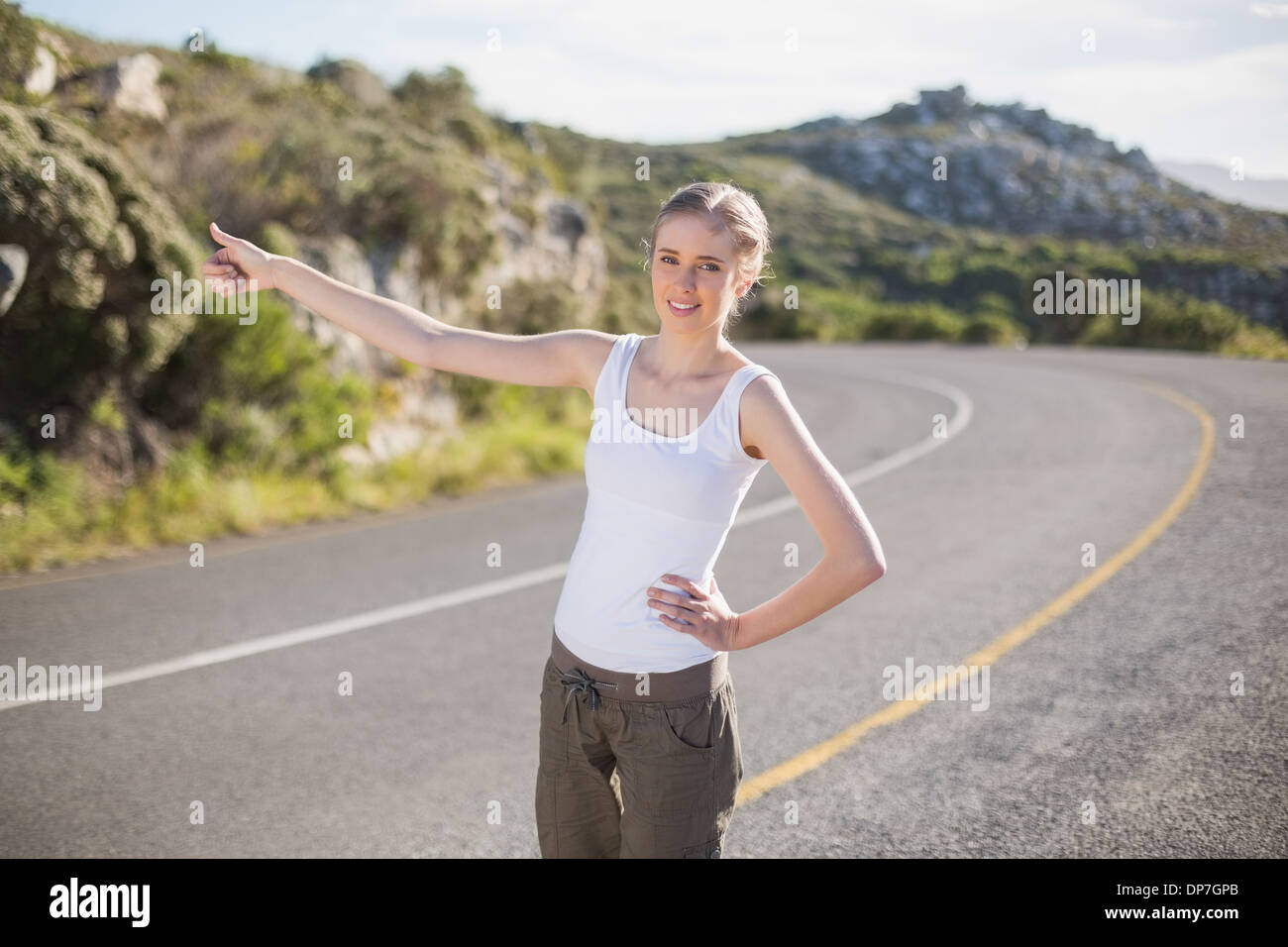 Hitching lift hi-res stock photography and images - Alamy