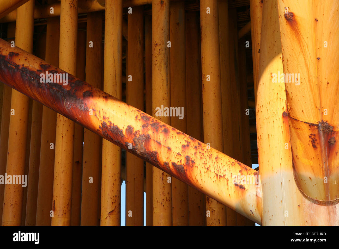 Nov 17, 2006; Venice, LA, USA; Detail shot of an Oil rig in the Gulf of ...
