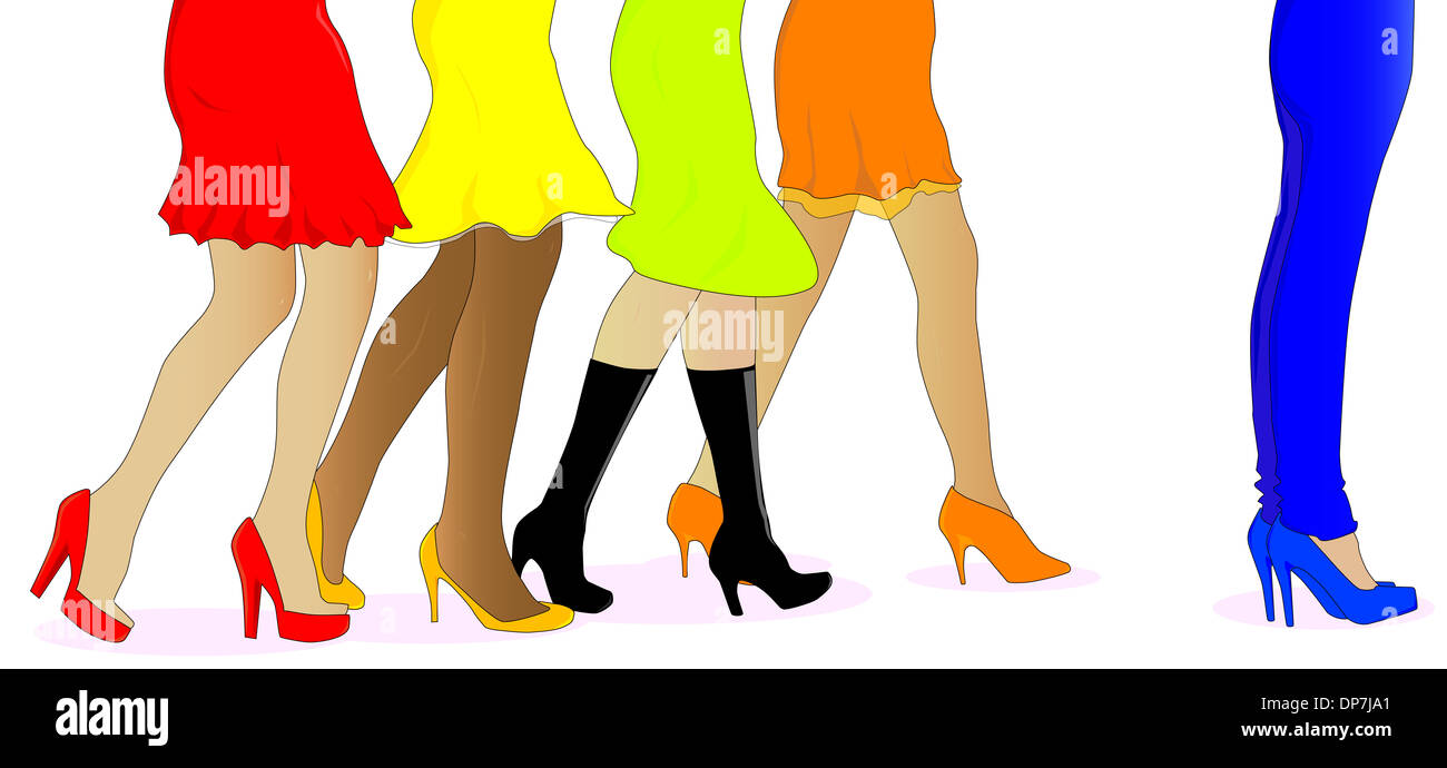 Cartoon female legs hi-res stock photography and images - Alamy