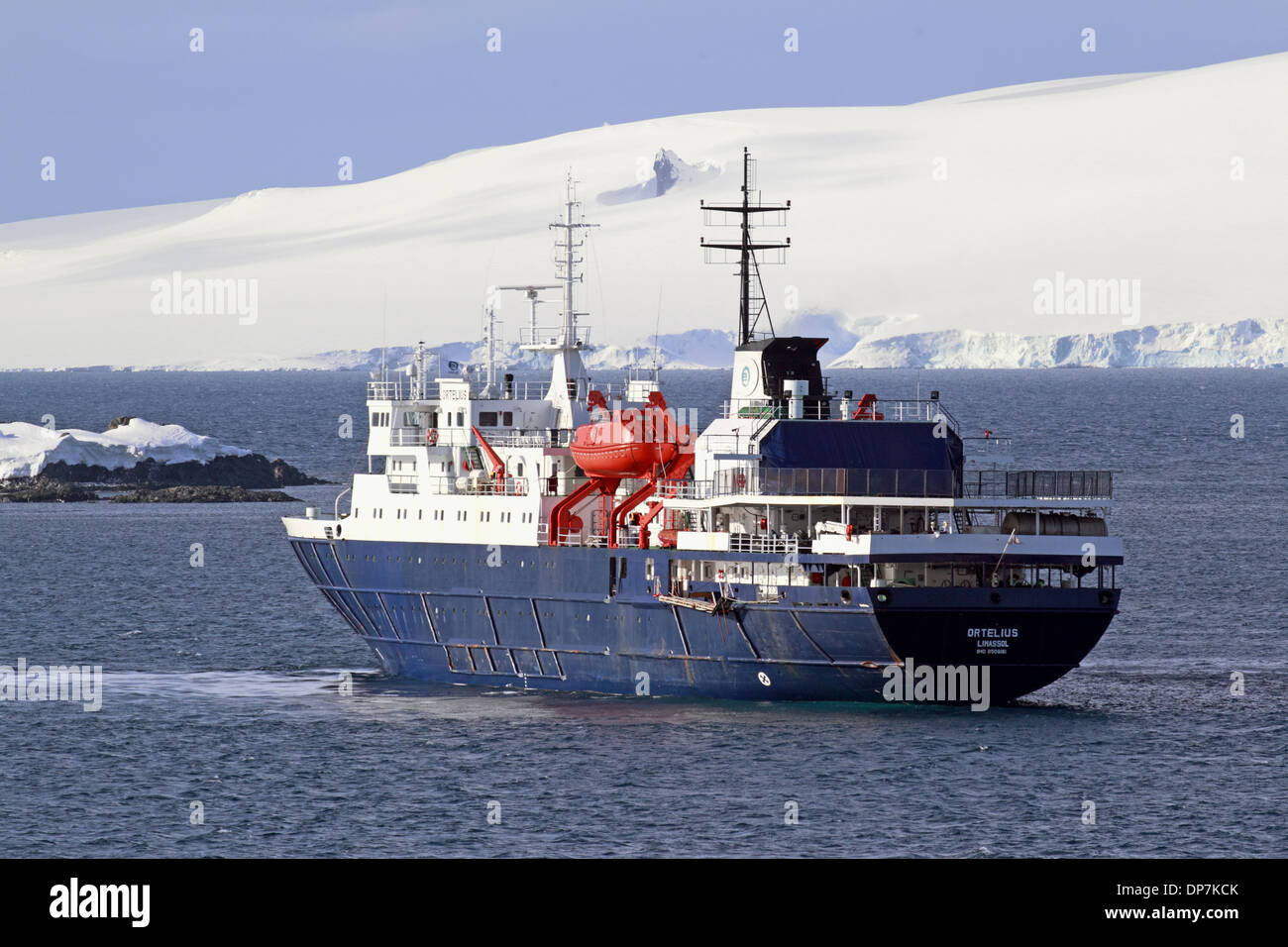MV Ortelius ice-strengthened cruise ship at sea, Weddell Sea ...