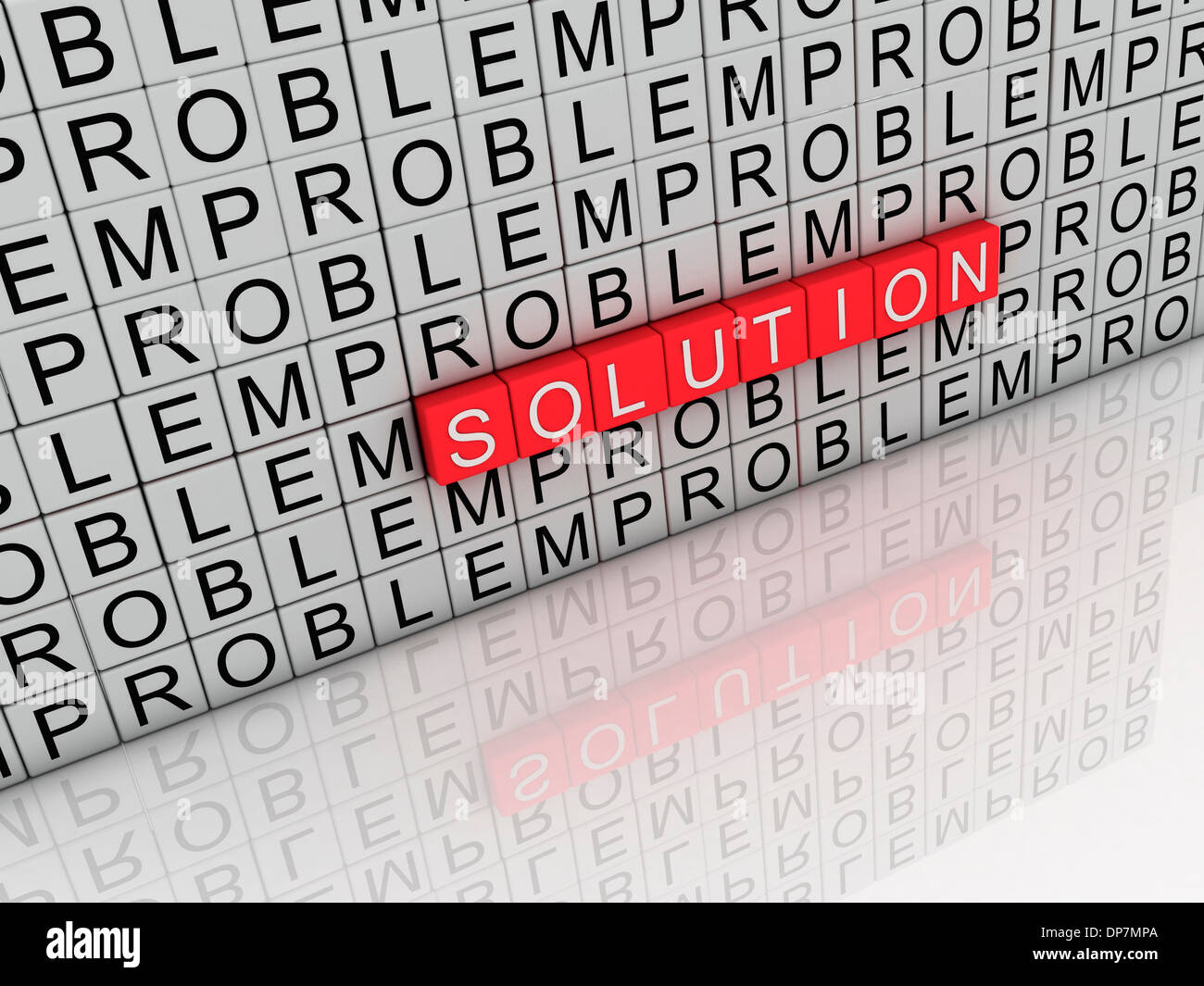 3d imagen solution and problem word Stock Photo - Alamy