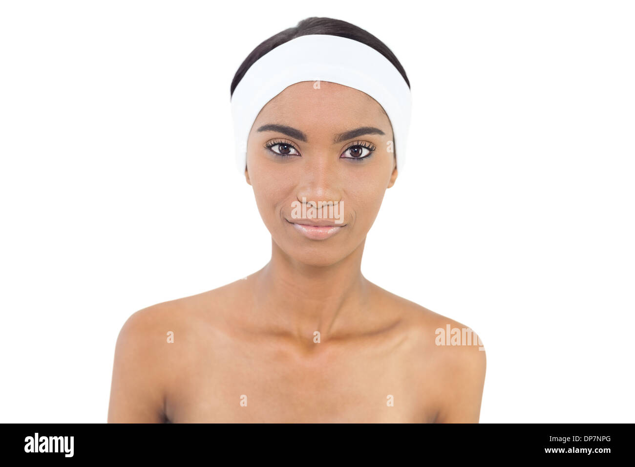 Pretty natural model wearing headband Stock Photo - Alamy