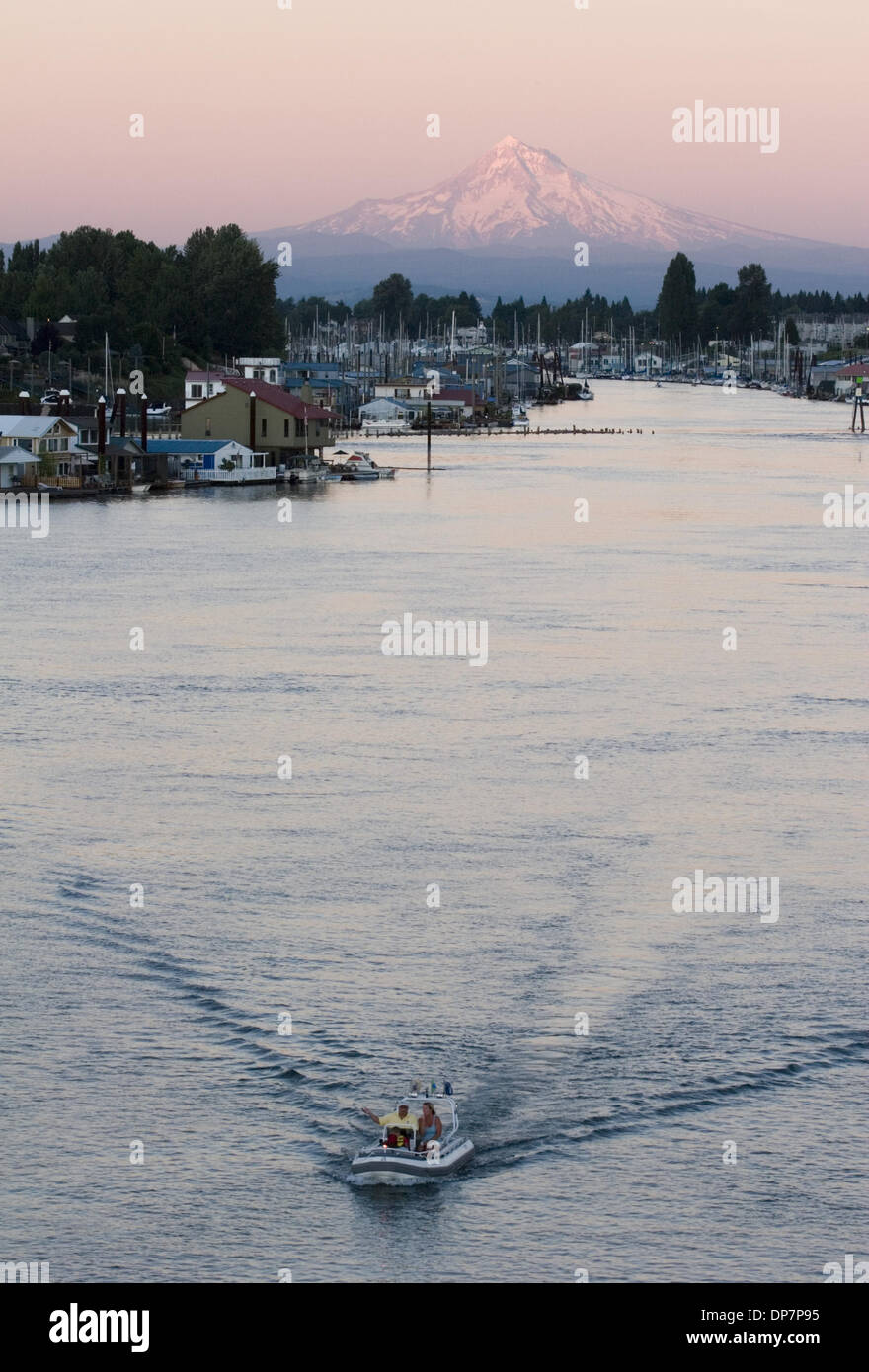 Nov 22, 2006; Portland, OR, USA; Small boats line a pier along the ...