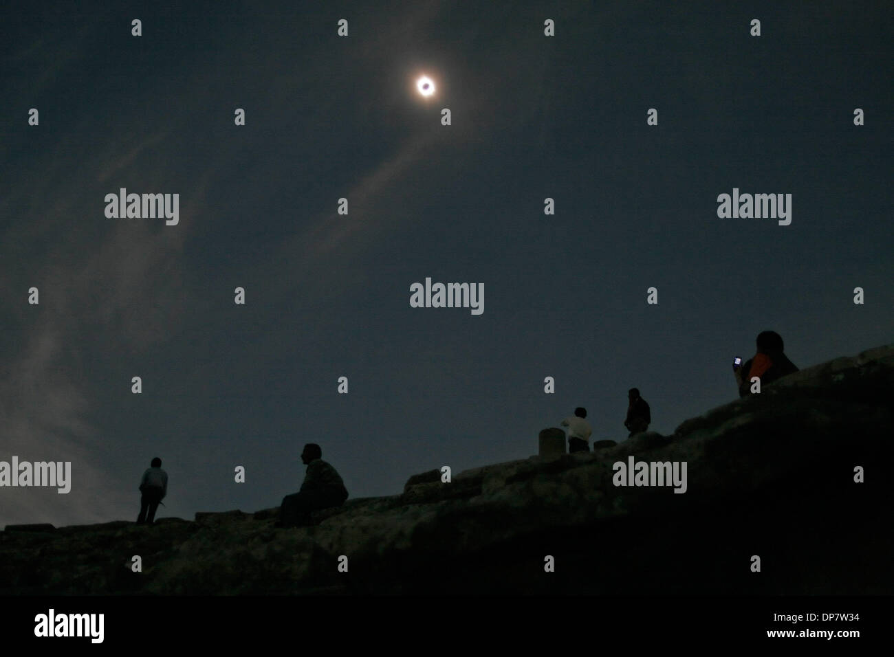 Mar 29, 2006; Side, Turkey; Observers view the full solar eclipse in ...