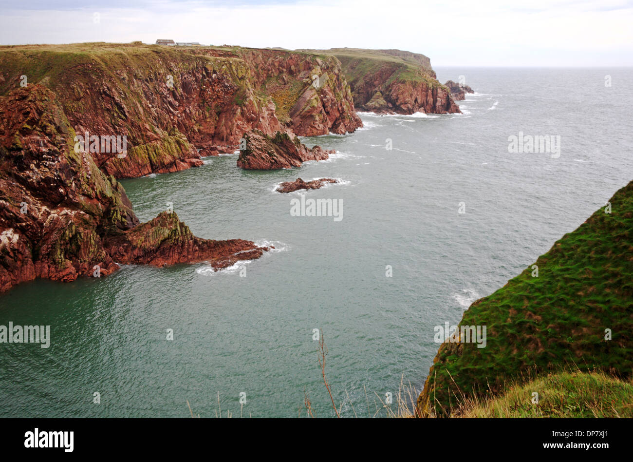 A view of a rocky headland from the coastal path near Bullers of Buchan ...