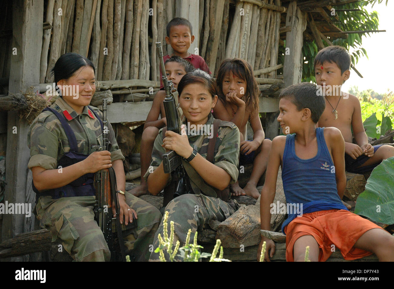 Nov 30, 2006; Sarlahi, NEPAL; Local children of Sarlahi watching female ...
