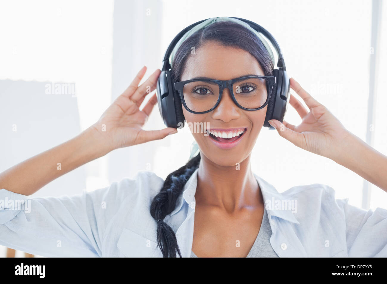 Beautiful female artist listening hi-res stock photography and images ...