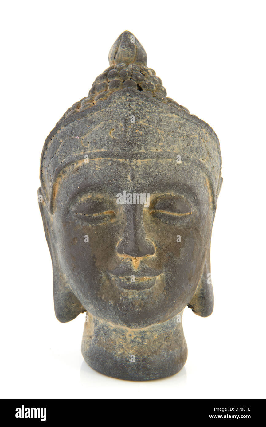 Black Buddha statue isolated over white background Stock Photo - Alamy
