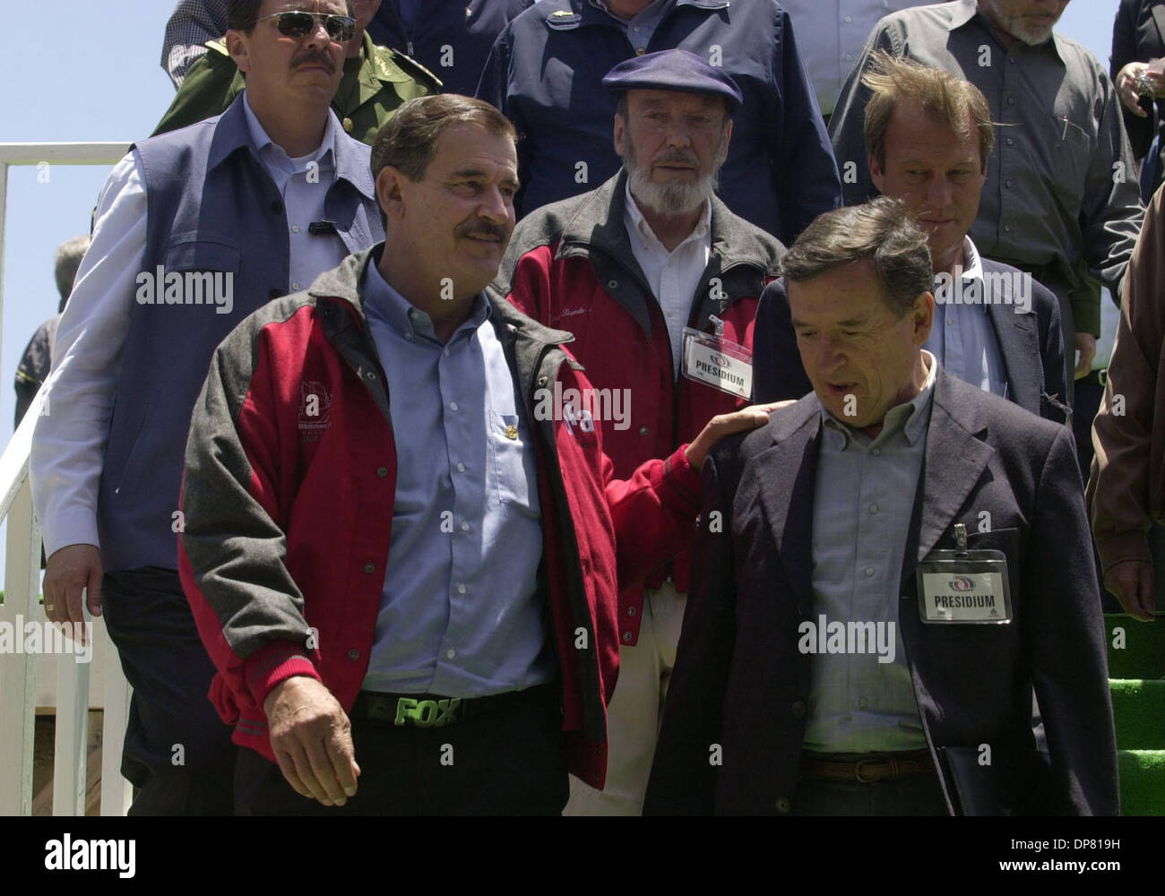 (PUBLISHED 06/13/2002, A-23): Mexican president Vicente Fox arrives at ...