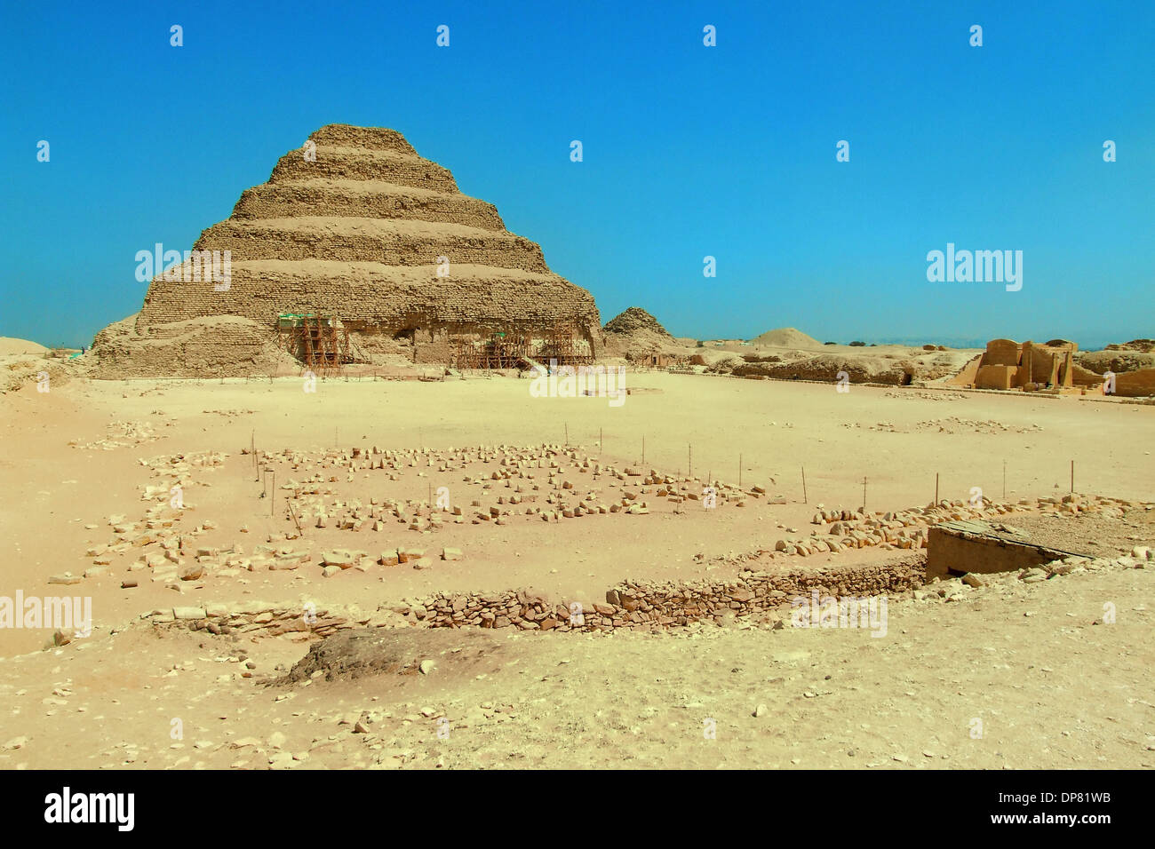 Djoser step pyramid by Imhotep in Sakkara Stock Photo - Alamy