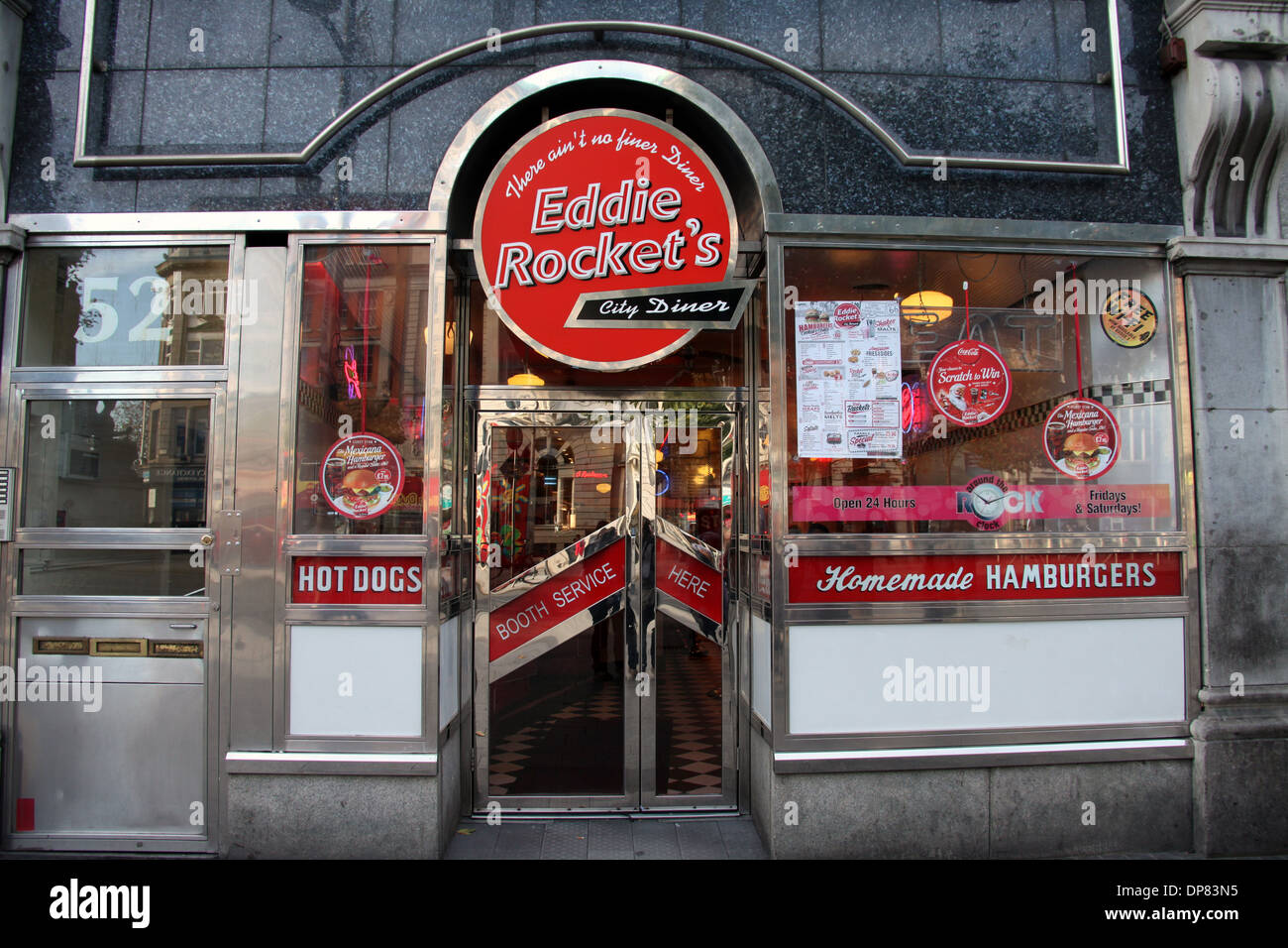 Eddie Rockets American-Style Diner on Parnell Street in Dublin Stock ...