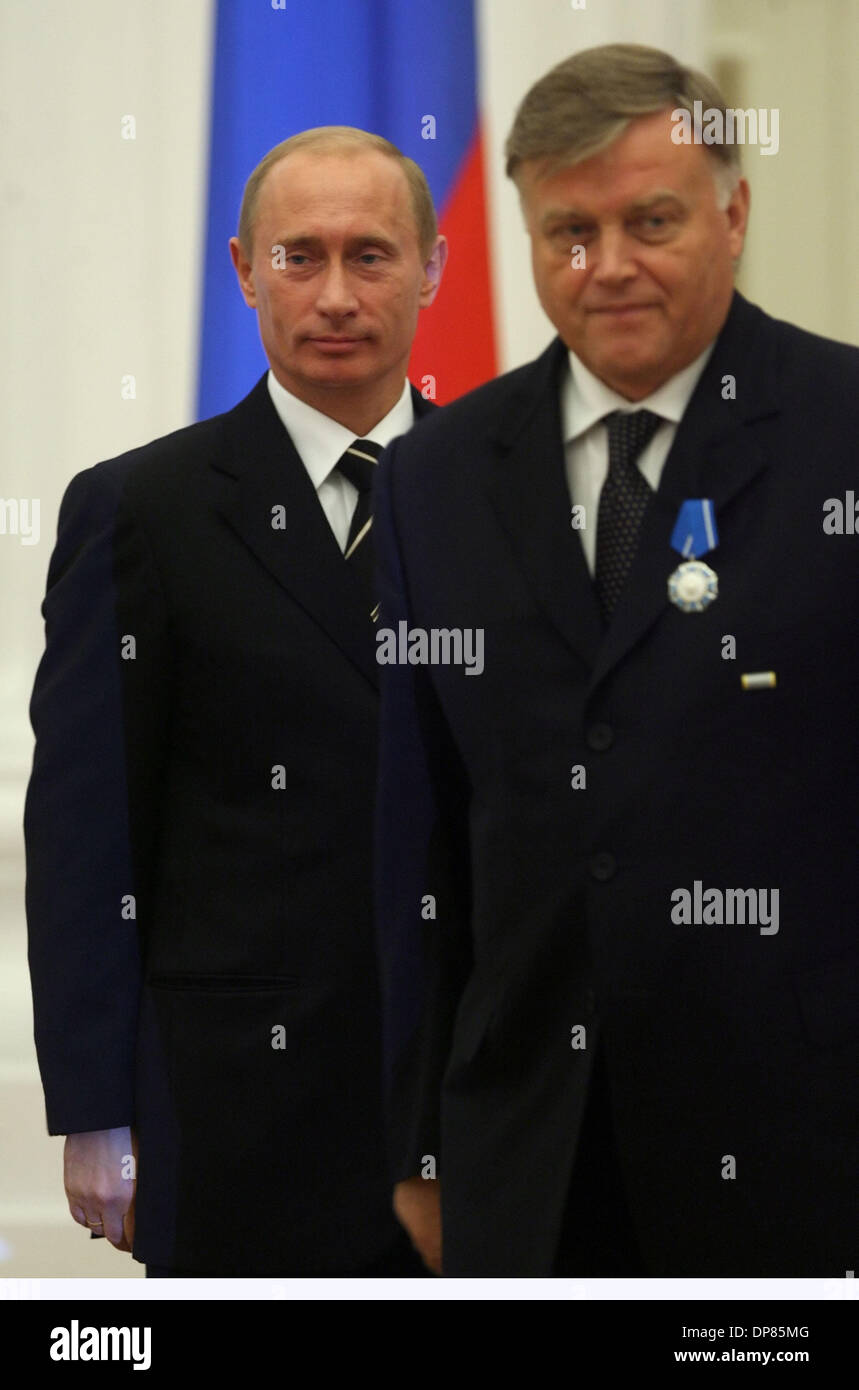 Vladimir Putin and head of `Russian Railroad Company` Vladimir Yakunin ...