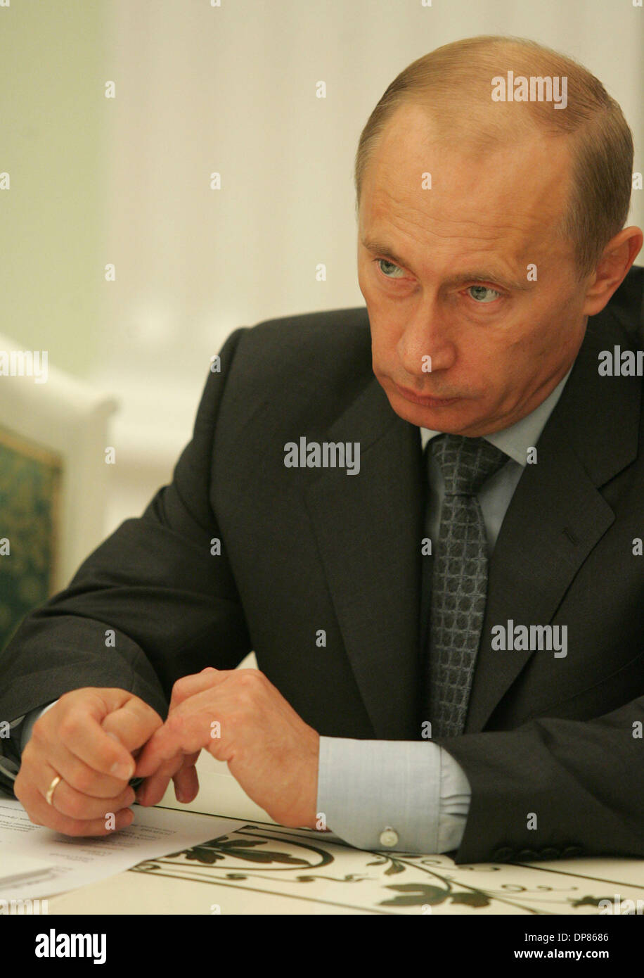 Vladimir Putin while the meeting with NATO Secretary-General Jaap de ...