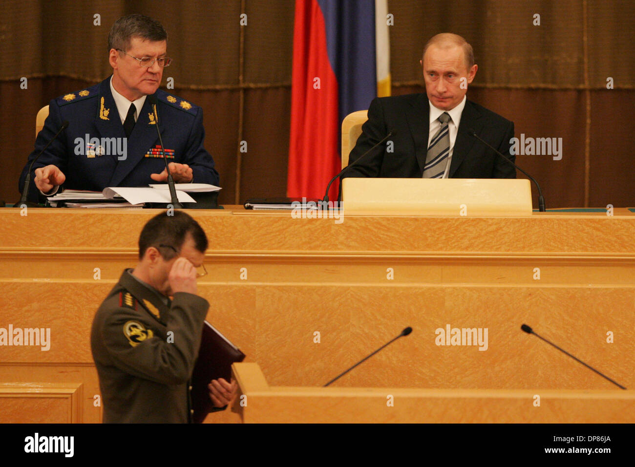 Vladimir Putin with Procurator General Yuri Chaika at the meeting with ...