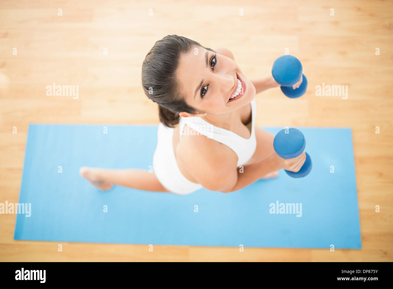 Woman portrait exercise blue hi-res stock photography and images - Alamy