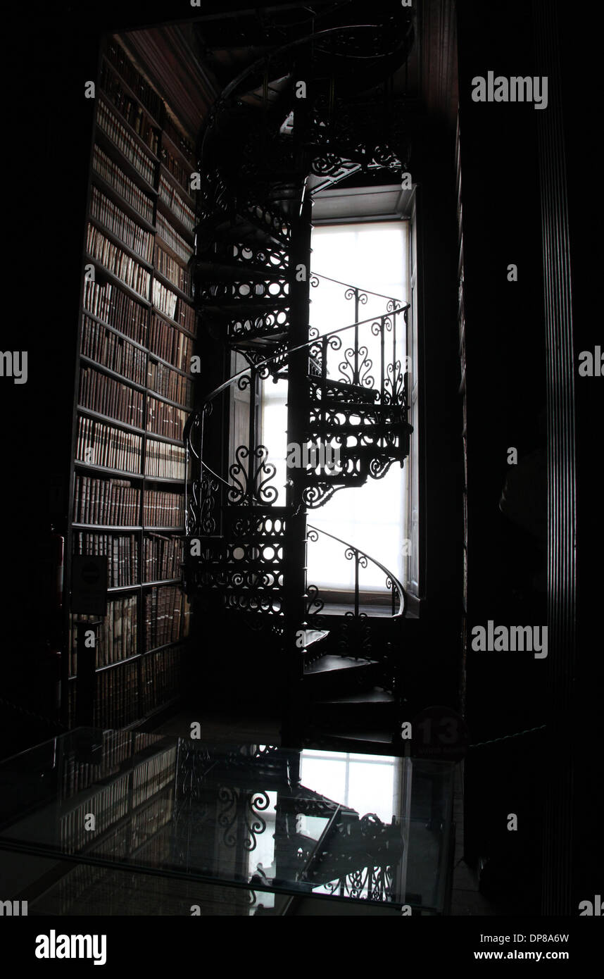 Wrought Iron Spiral Steps in the Long Room Library at Trinity College ...