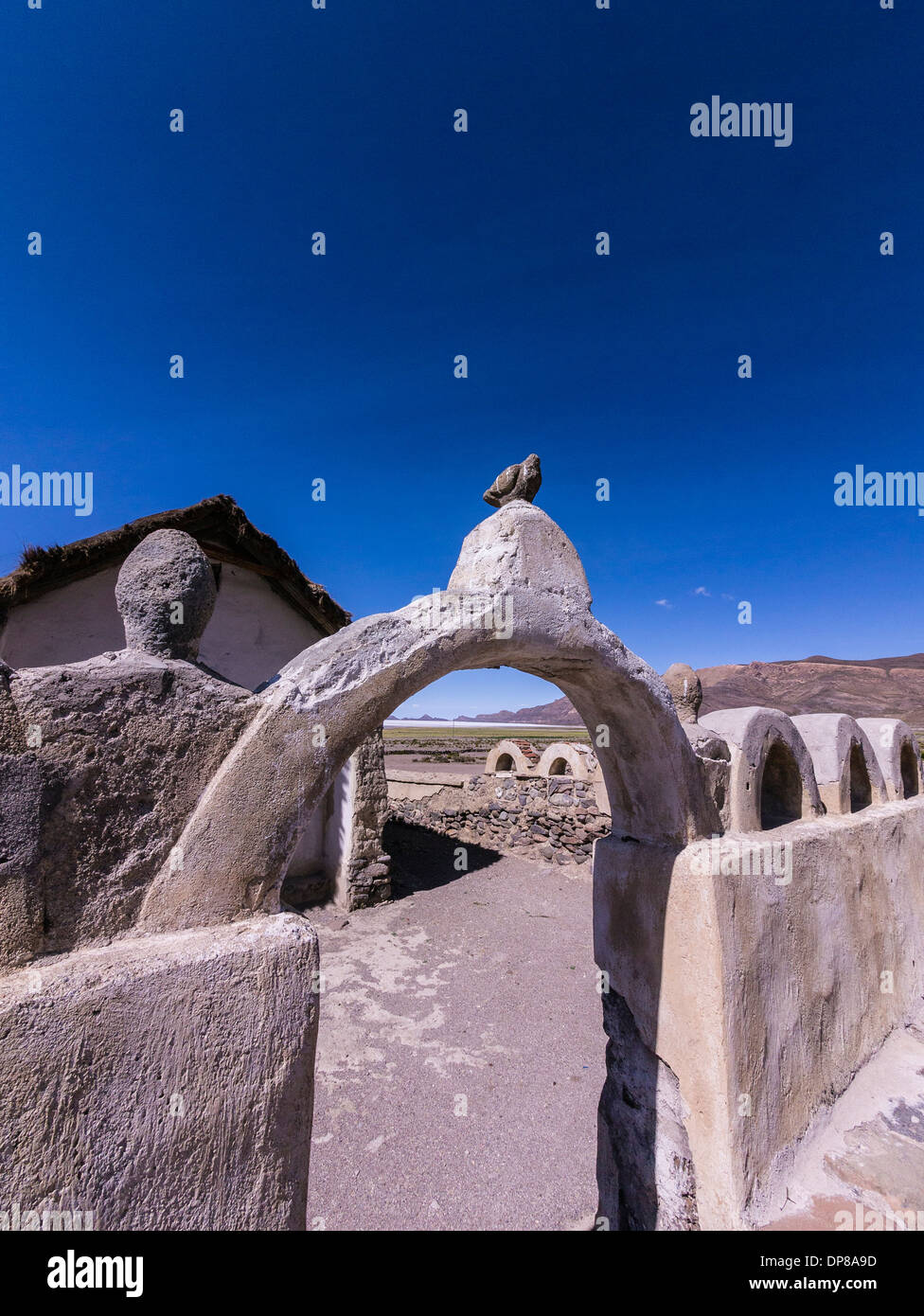 An exterior view of the front of the small church in the village of ...