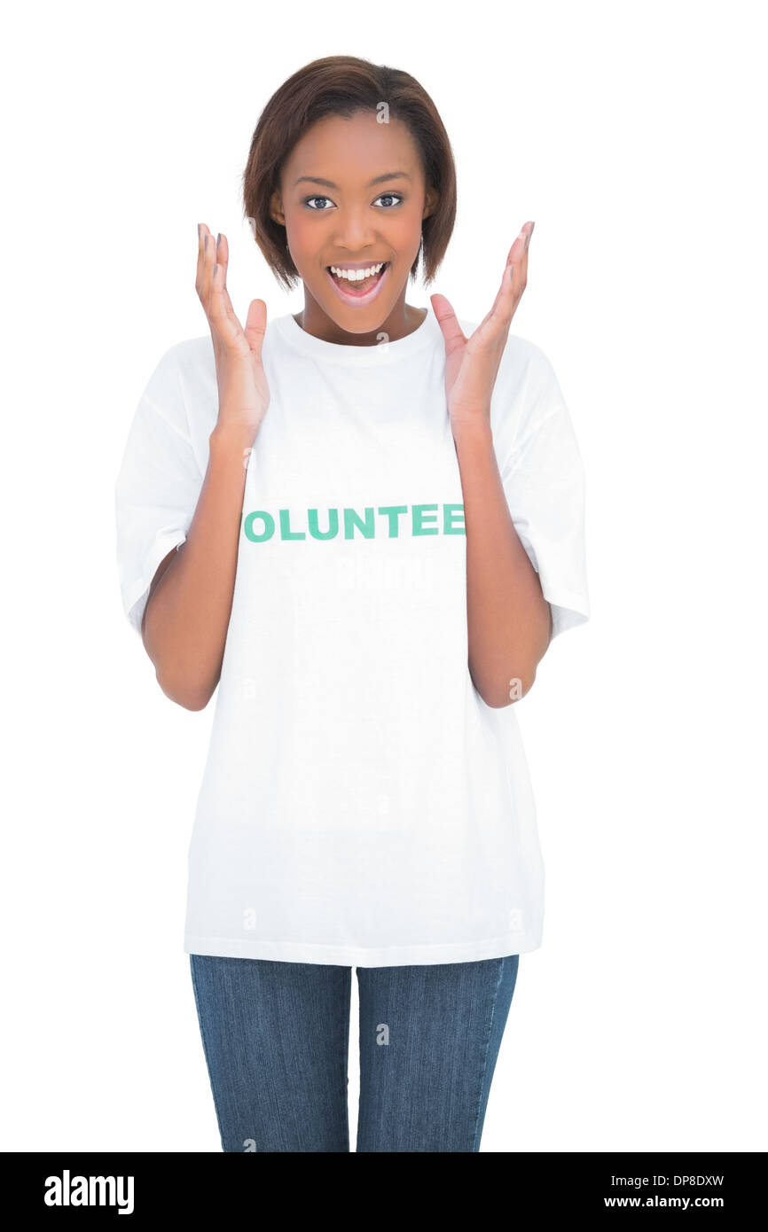 Smiling surprised woman Stock Photo - Alamy