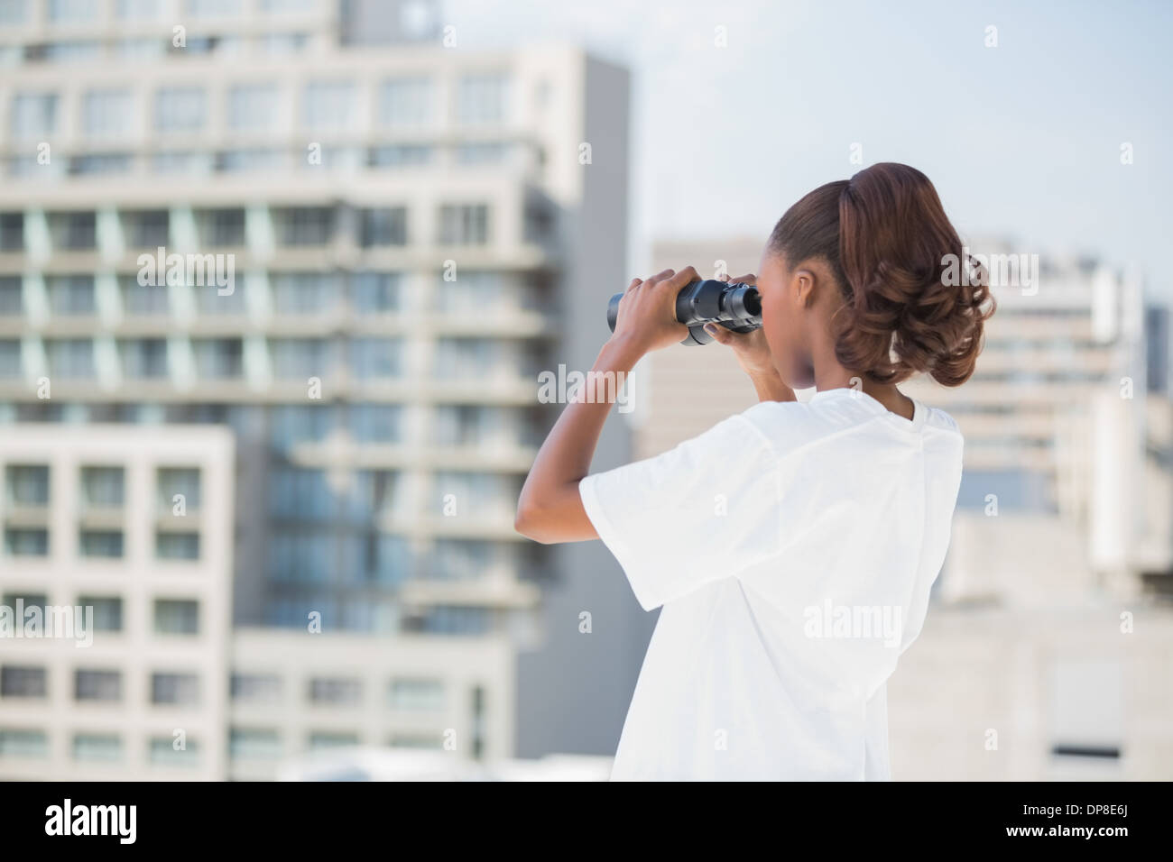 Binoculars black woman hi-res stock photography and images - Alamy