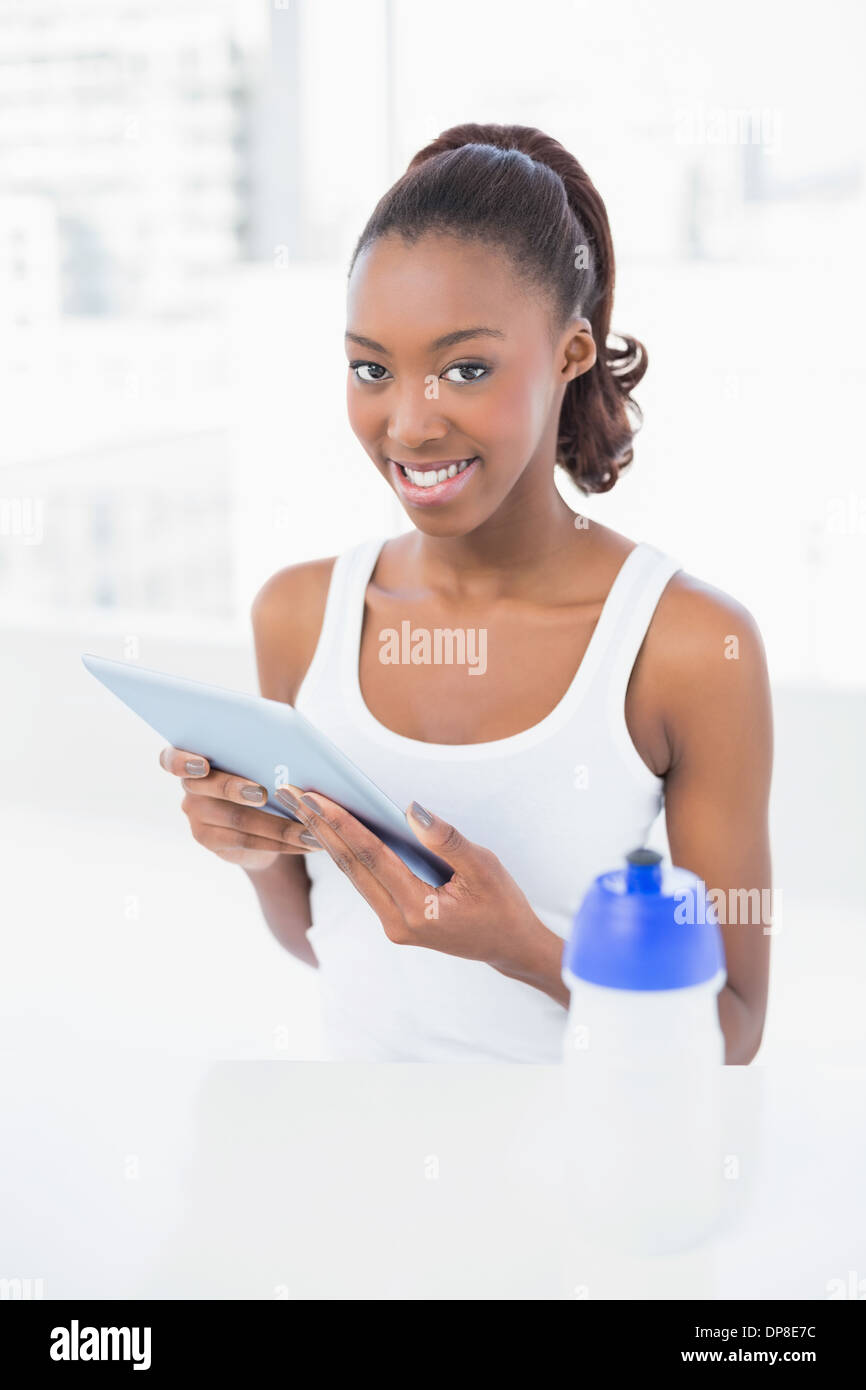 Portrait tablet bottle woman hi-res stock photography and images - Alamy