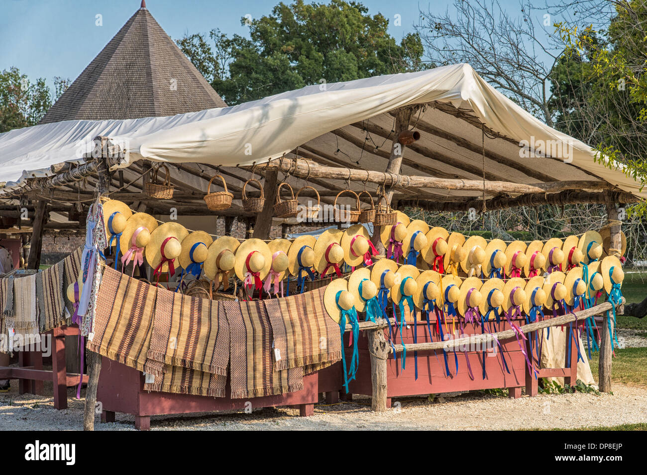 Colonial Williamsburg outdoor store on Market Square with colonial ...
