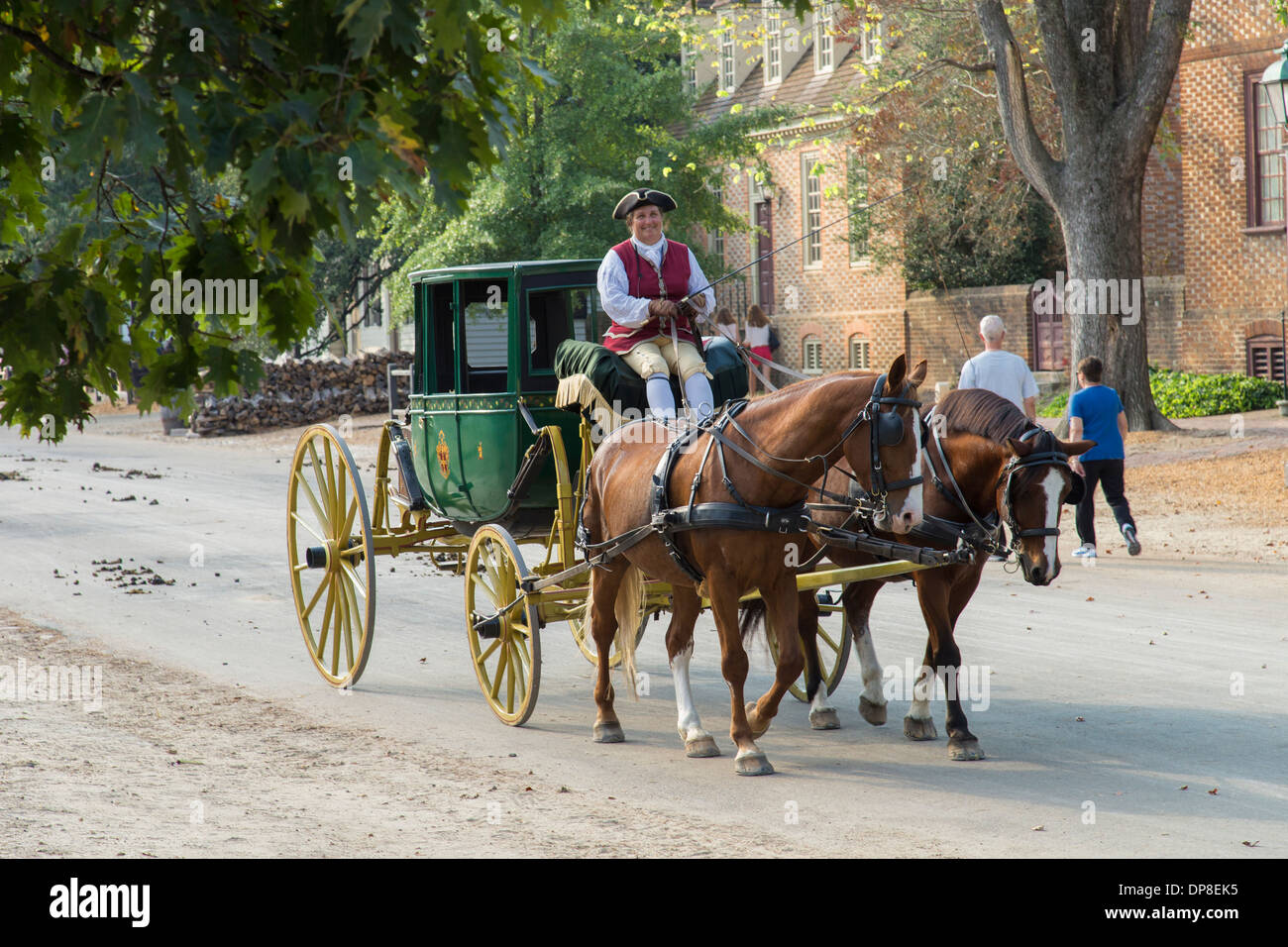 Carriage and horses colonial williamsburg virginia hi-res stock ...