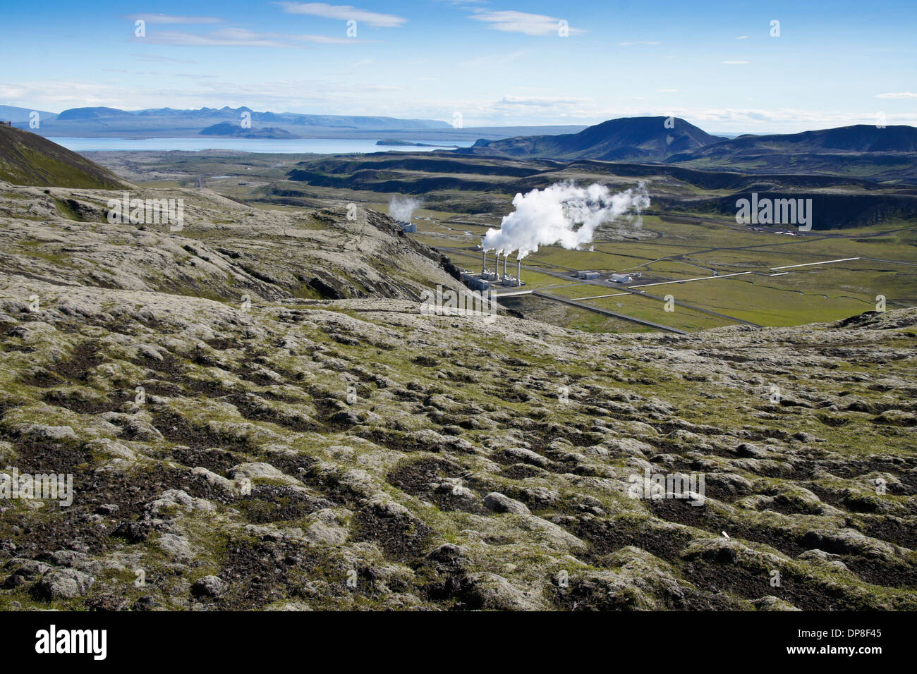 Nesjavellir geothermal power station and Lake Thingvallavatn ...
