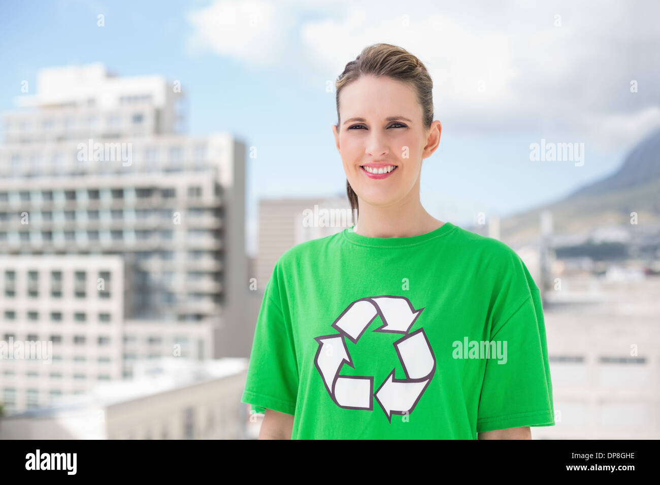 Smiling environmental activist outside Stock Photo - Alamy