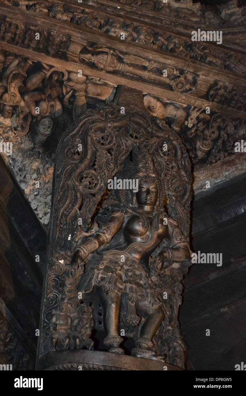 Belur Chennakesava temple - Pillars and sculptures - celestial maidens ...