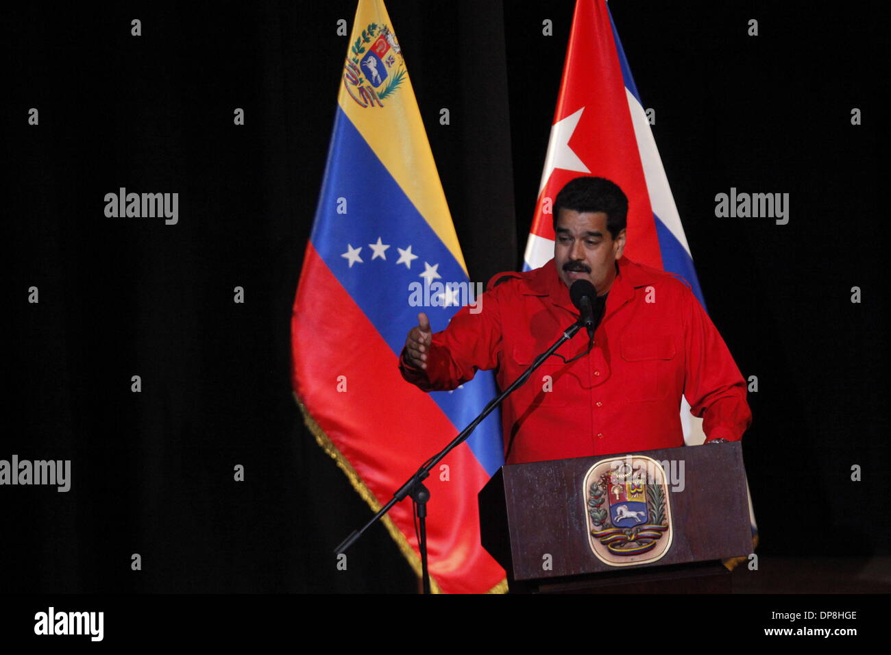 Caracas, Venezuela. 8th Jan, 2014. Venezuelan President Nicolas Maduro ...