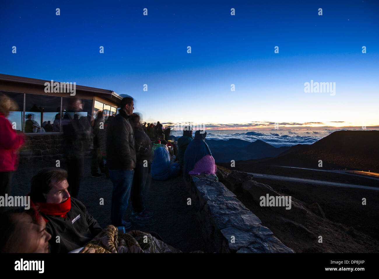 Sunrise from the summit of Haleakala Volcano in Maui, Hawaii Stock ...