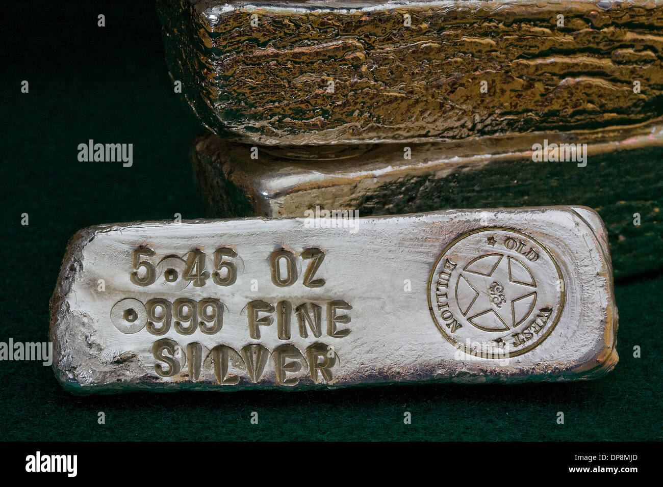 Stamped Silver Bullion Bars - Poured Ingots Stock Photo - Alamy