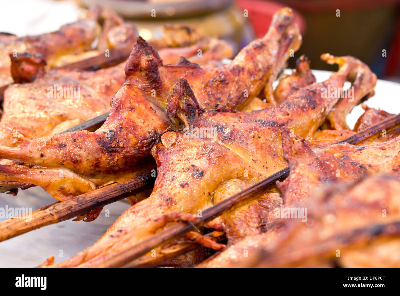 Roasting Chicken In Market Stock Photo - Alamy