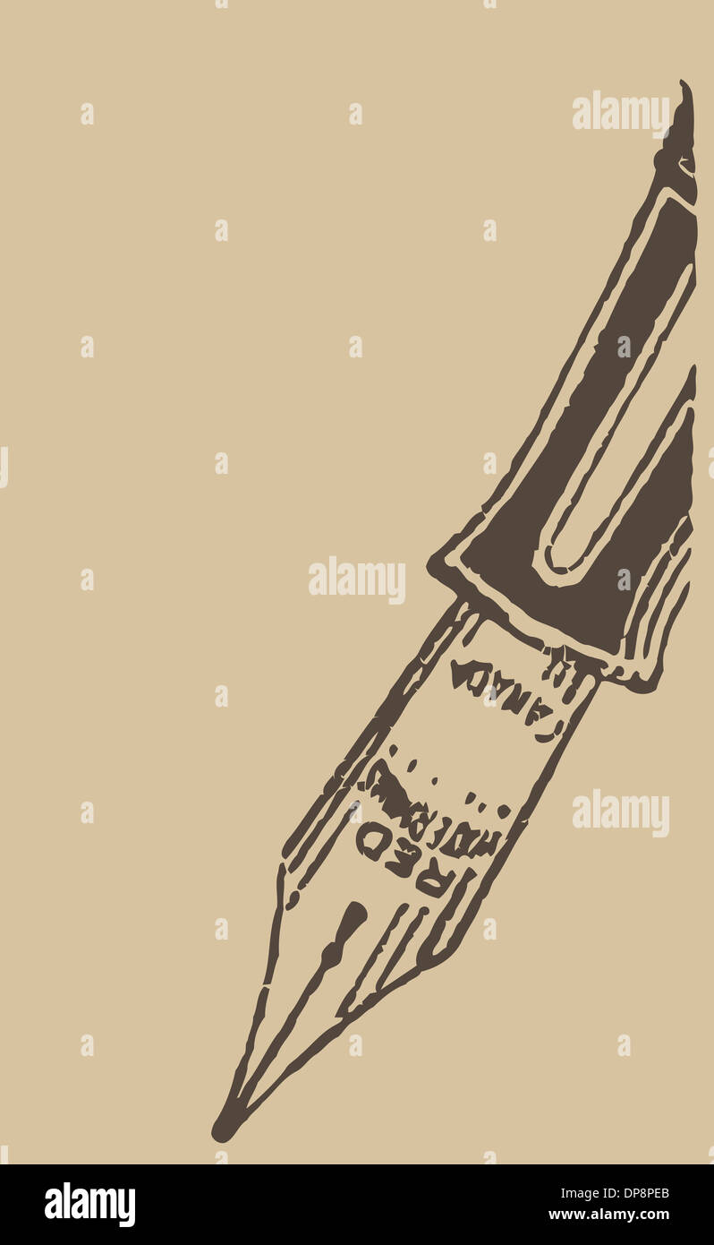 Vintage ink pen with metallic pen tip Stock Photo - Alamy