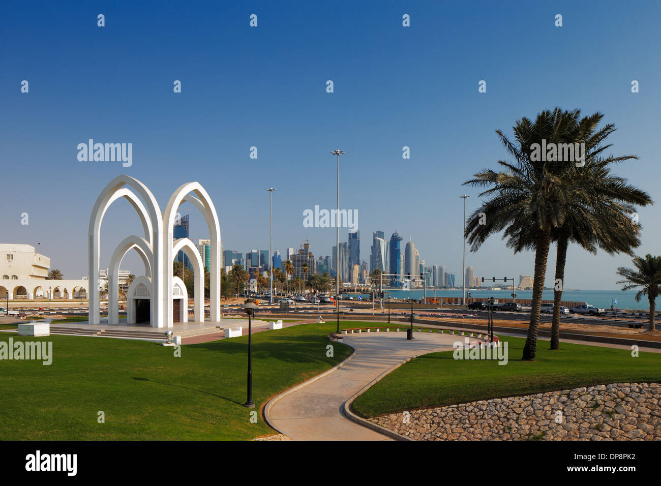 Doha, Qatar: Recreational parks are commonplace along the Corniche in ...