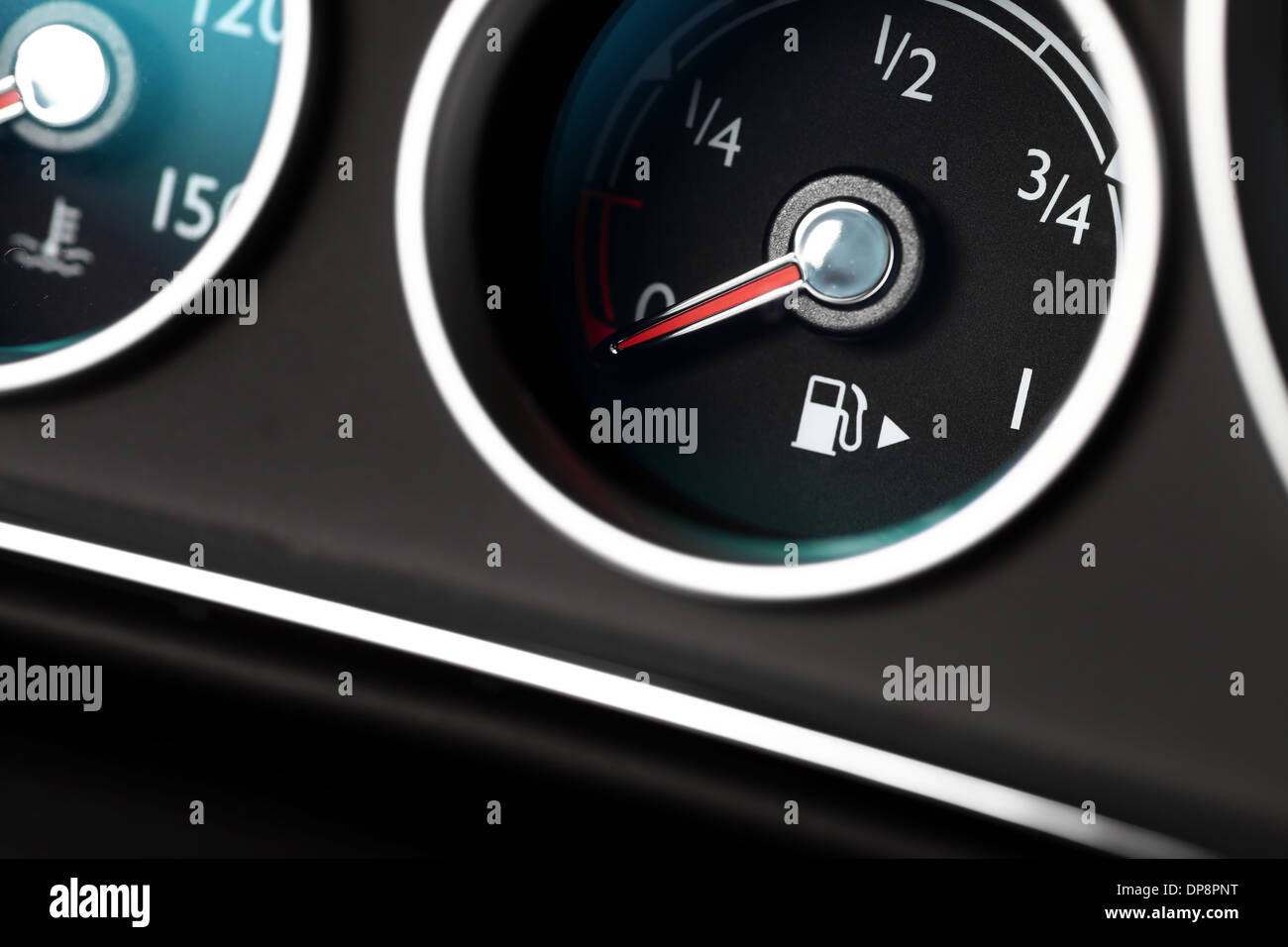 Close-up shot of a fuel gauge in a car Stock Photo - Alamy