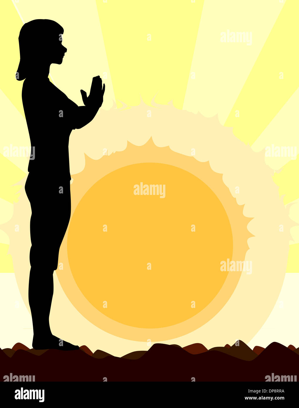 Girl praying sun hi-res stock photography and images - Alamy