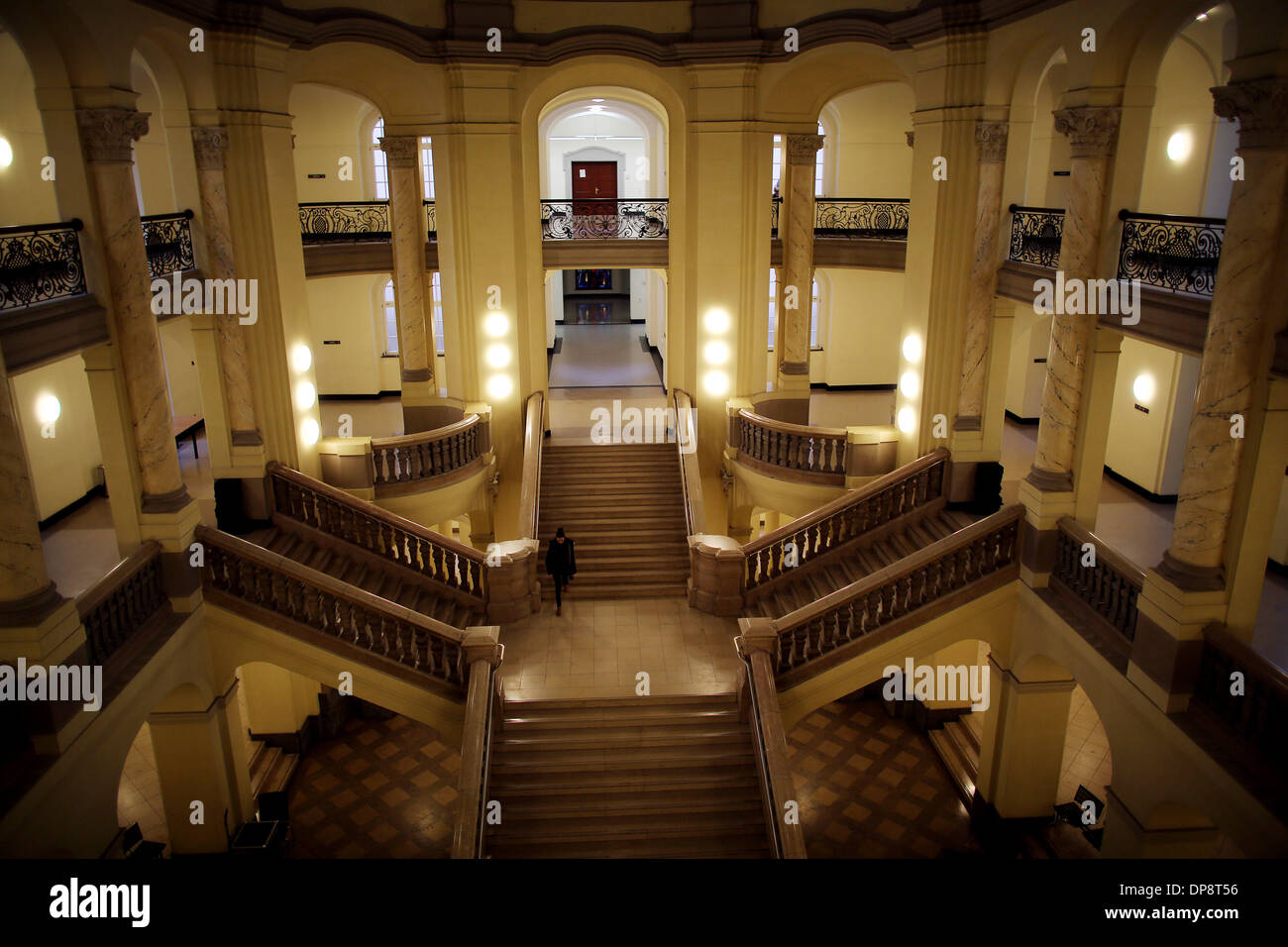 Cologne, Germany. 09th Jan, 2014. A man walks through the corridors of ...
