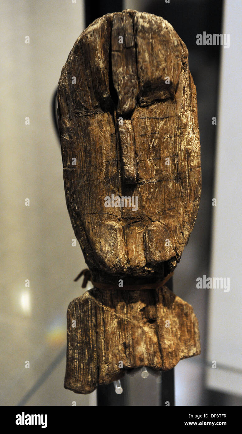 The wooden idol from Pohjankuru. Southern Finland, dates from ca. 3000 ...