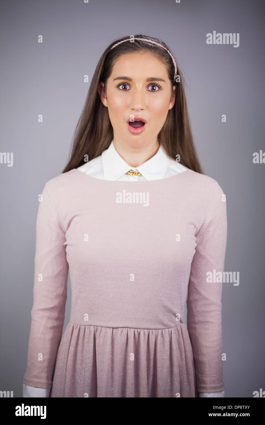 Shocked girl looking camera hi-res stock photography and images - Alamy