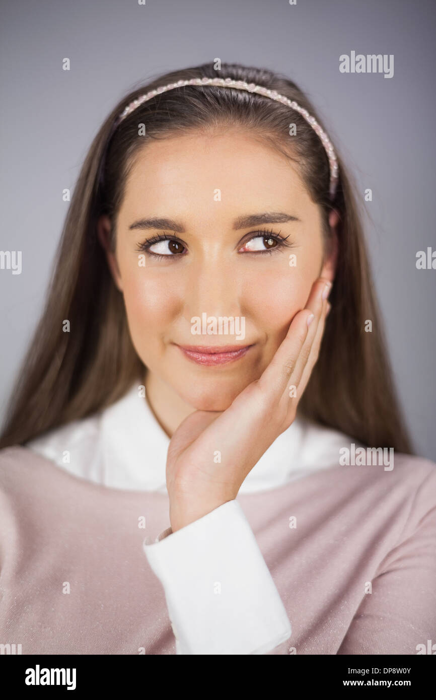 Face hand dreaming portrait day hi-res stock photography and images - Alamy
