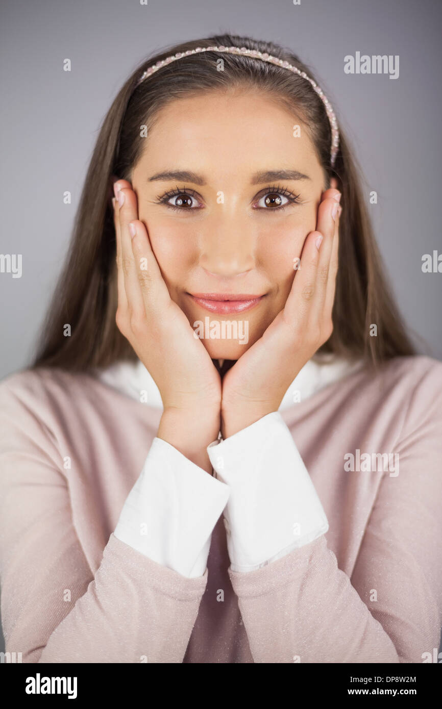 Close up on surprised pretty model posing Stock Photo - Alamy