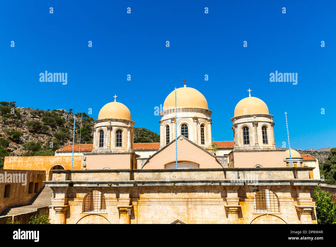 Monastery (friary) in Messara Valley at Crete, Greece. Messara - is ...
