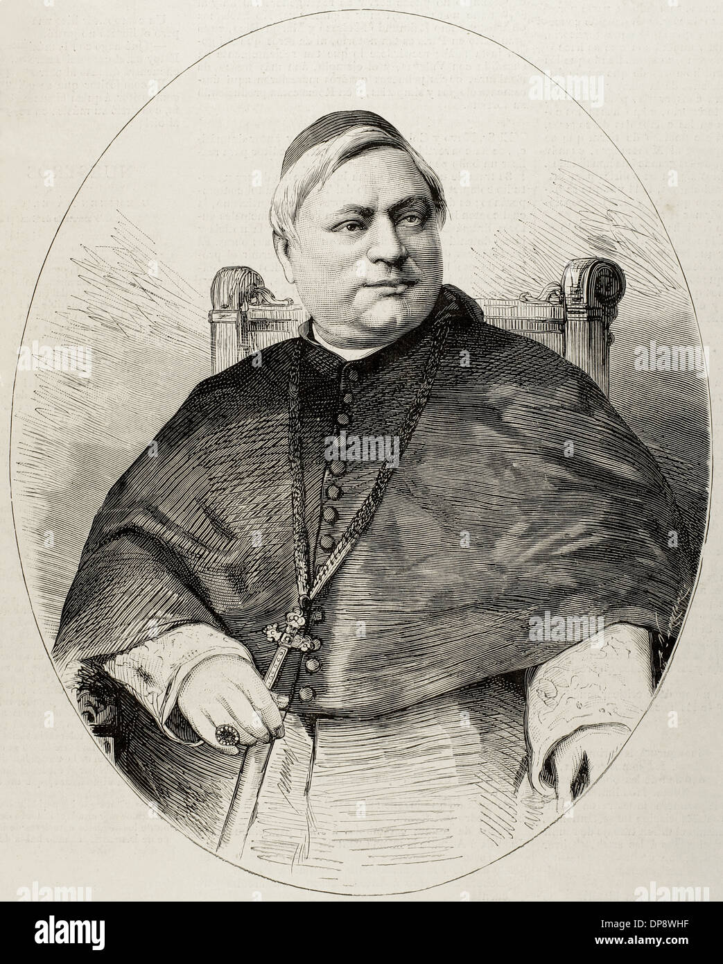 Luigi Jacobini (1832-1887). Italian Cardinal. Engraving Stock Photo - Alamy