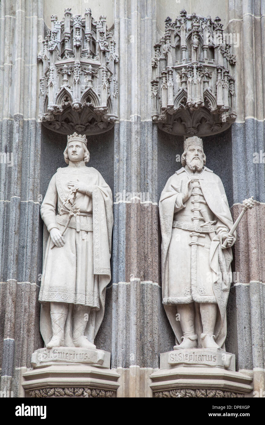 Statues on Cathedral of St Elizabeth, Kosice, Kosice Region, Slovakia ...